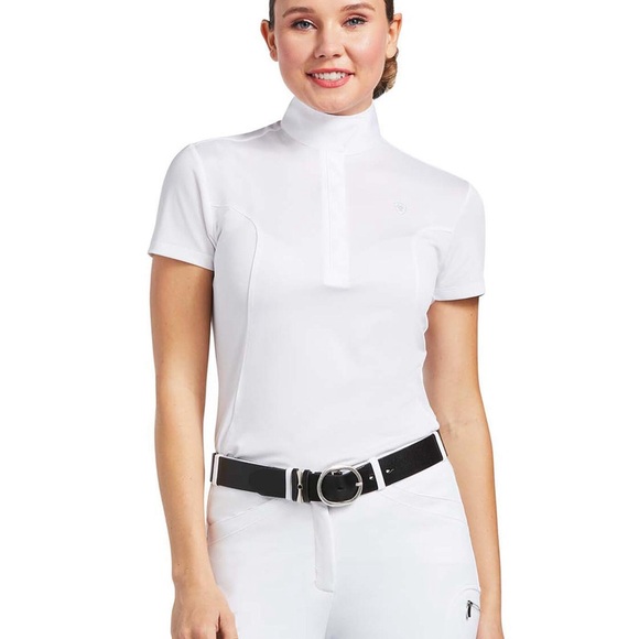 Ariat | Tops | Ariat Pro Series Aptos Vent White Riding Polo Show Shirt ...